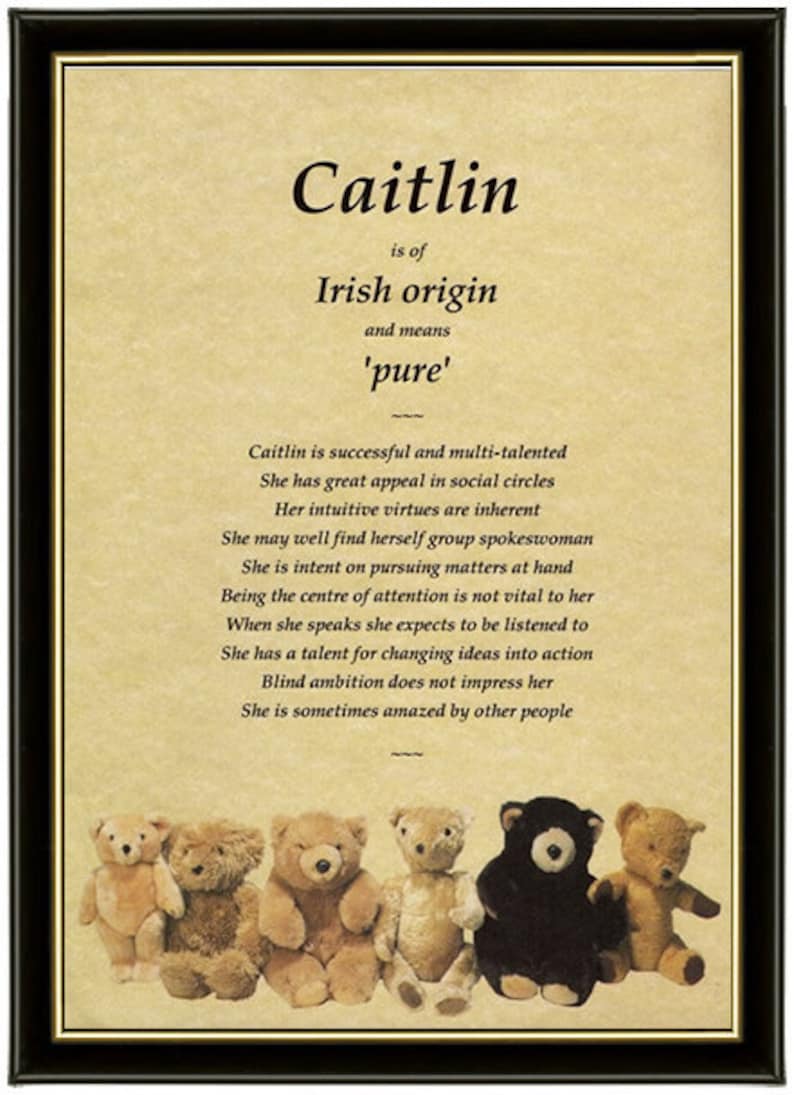 Personalised First Name Meaning Origin Gift Classic Teddy - Etsy UK