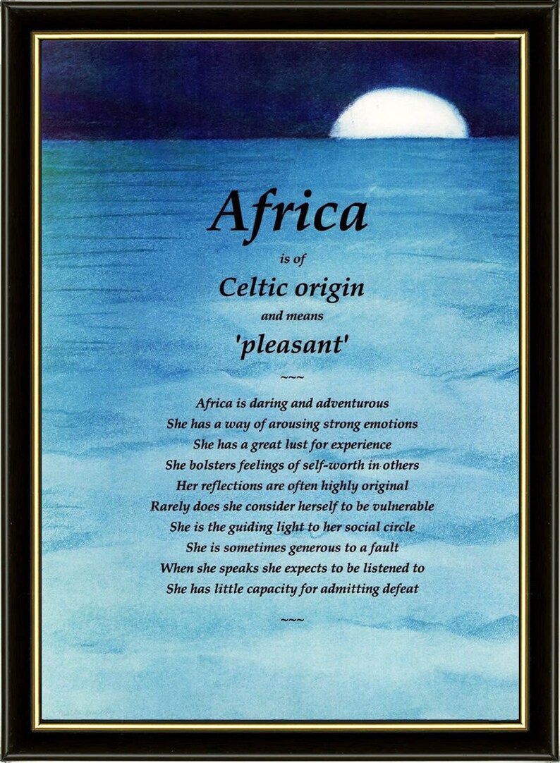 Personalised First Name Meaning Origin Gift Blue Moon - Etsy