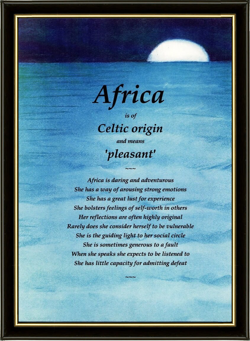 Personalised First Name Meaning Origin Gift Blue Moon - Etsy