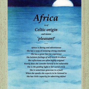 Personalised First Name Meaning Origin Gift Blue Moon - Etsy