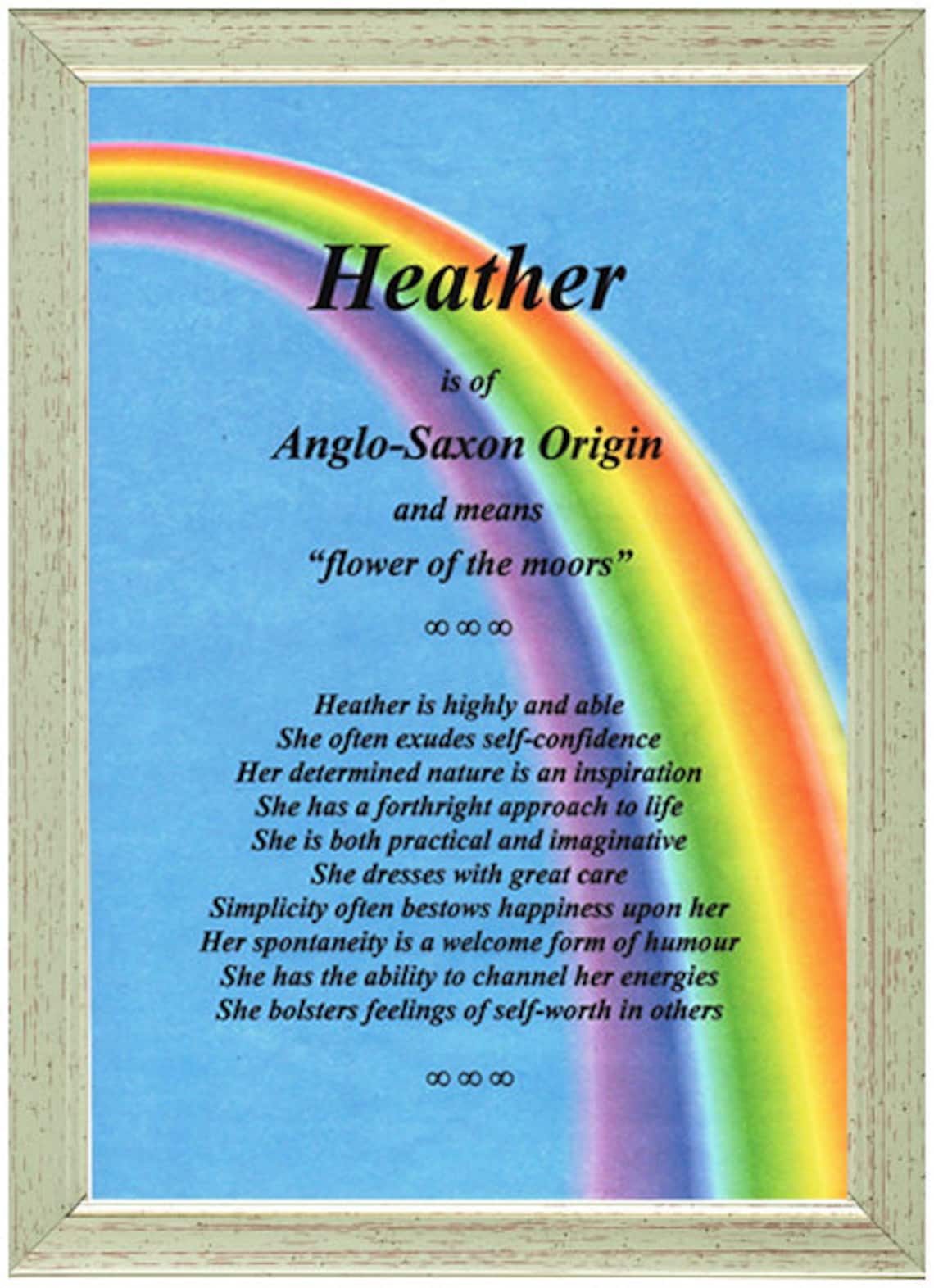 Personalised First Name Meaning & Origin Gift in a Rainbow Background ...