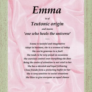 Personalised First Name Meaning Origin Gift Satin Pink - Etsy