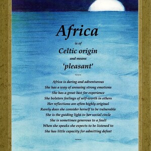 Personalised First Name Meaning Origin Gift Blue Moon - Etsy