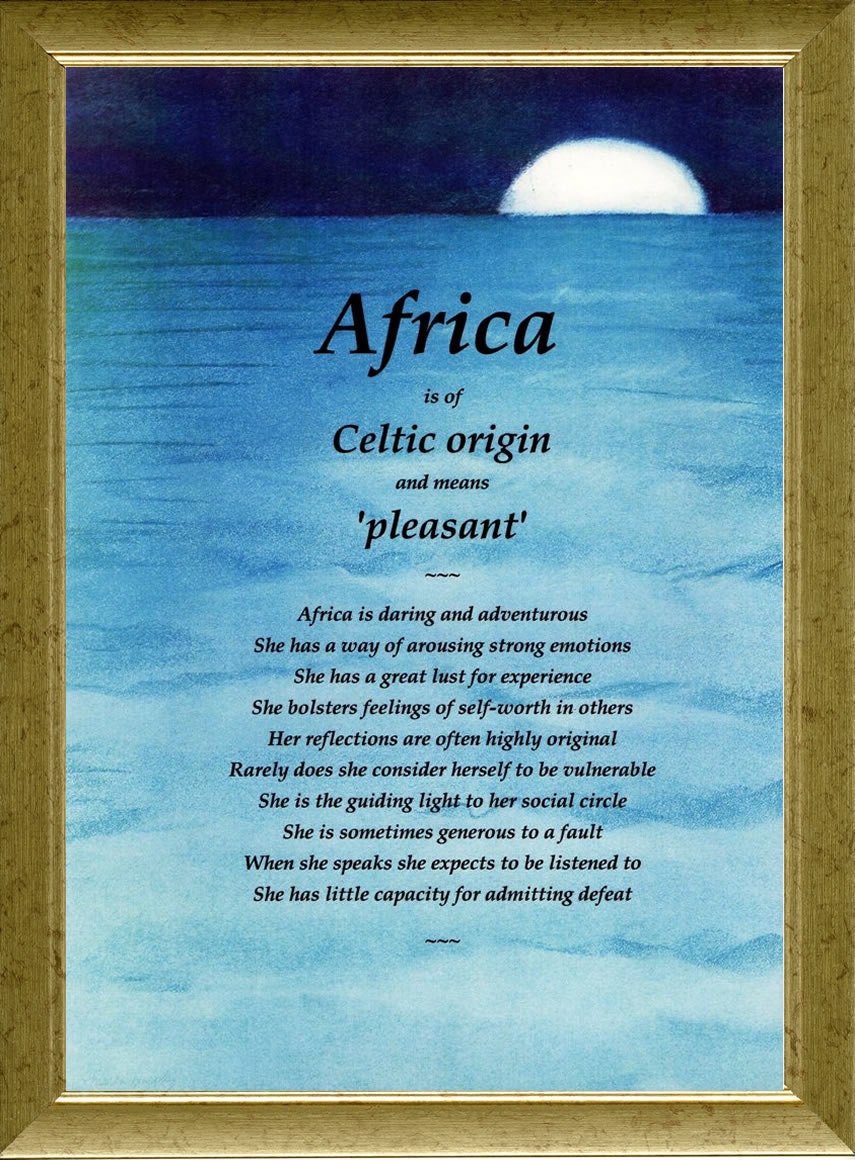 Personalised First Name Meaning Origin Gift Blue Moon - Etsy