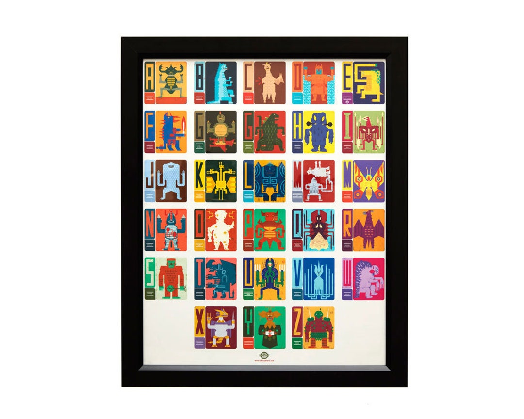 Kaiju Alphabet | Full Color | Digital Art Print | Poster | Godzilla ...