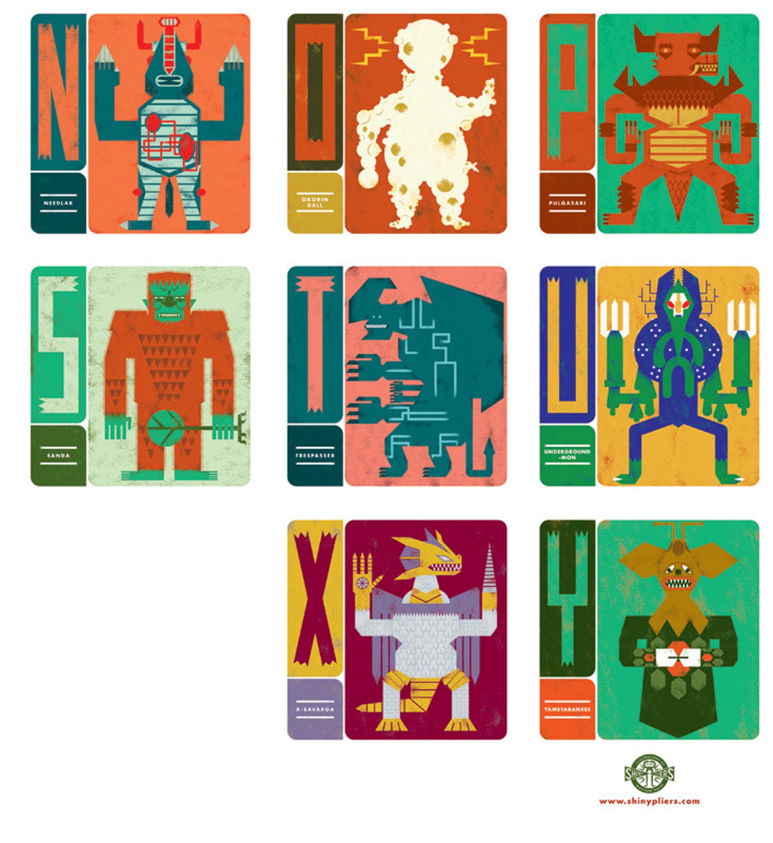Kaiju Alphabet | Full Color | Digital Art Print | Poster | Godzilla ...