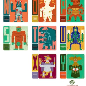 Kaiju Alphabet | Full Color | Digital Art Print | Poster | Godzilla ...