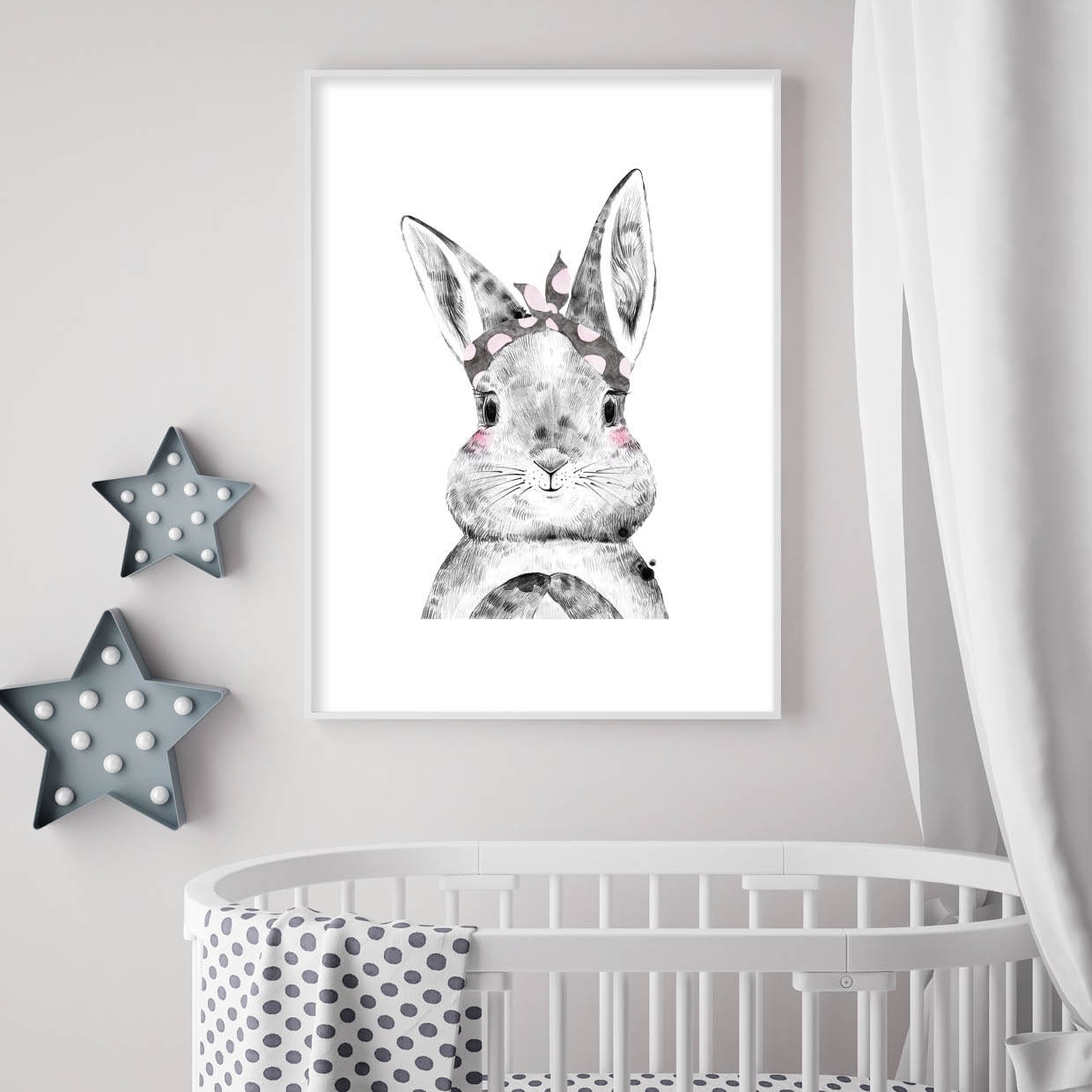 Bunny Rabbit Nursery Print Nursery Wall Art Animal Prints | Etsy