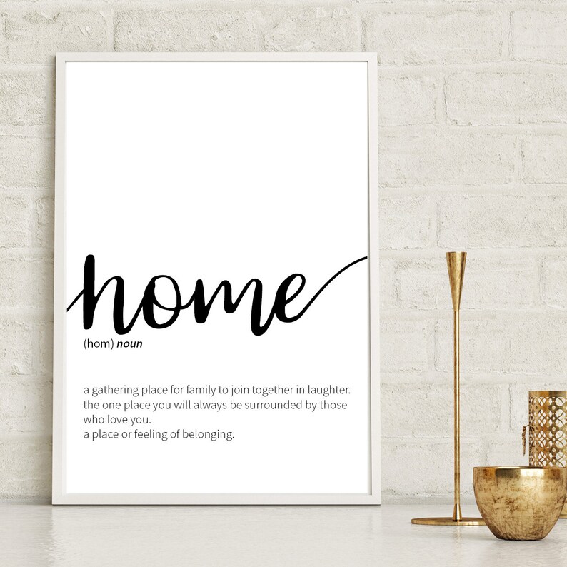 Home Definition Print Home Inspirational Home Quote Print | Etsy
