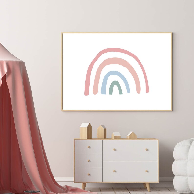 Rainbow Nursery Wall Art Prints Rainbow Prints Rainbow Boho - Etsy