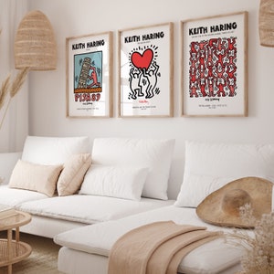 Keith Haring Prints Set of 3, Wall Art Prints, Gallery Wall Set, Pop ...
