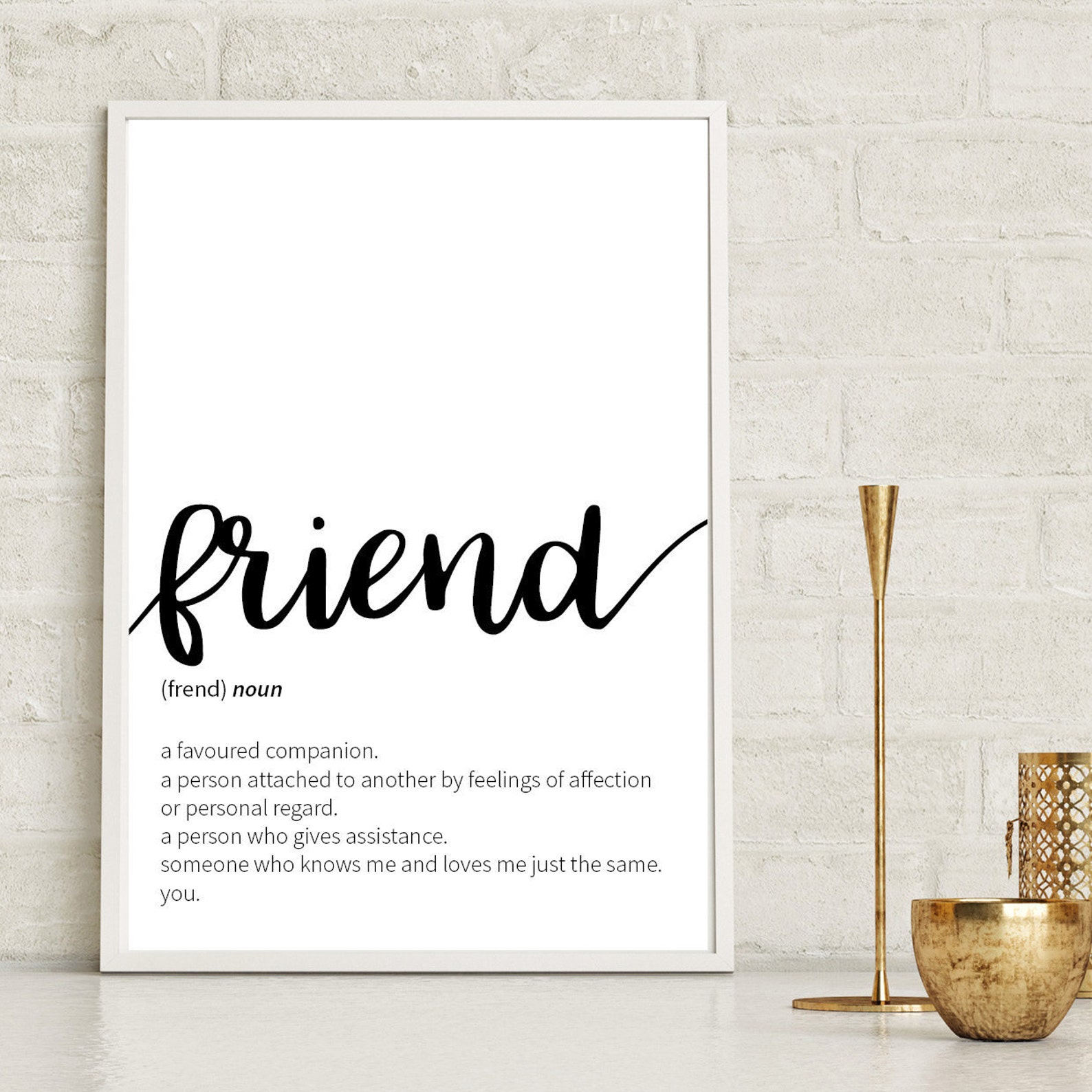 Friend Definition Print Gift for Friend Friendship Print - Etsy