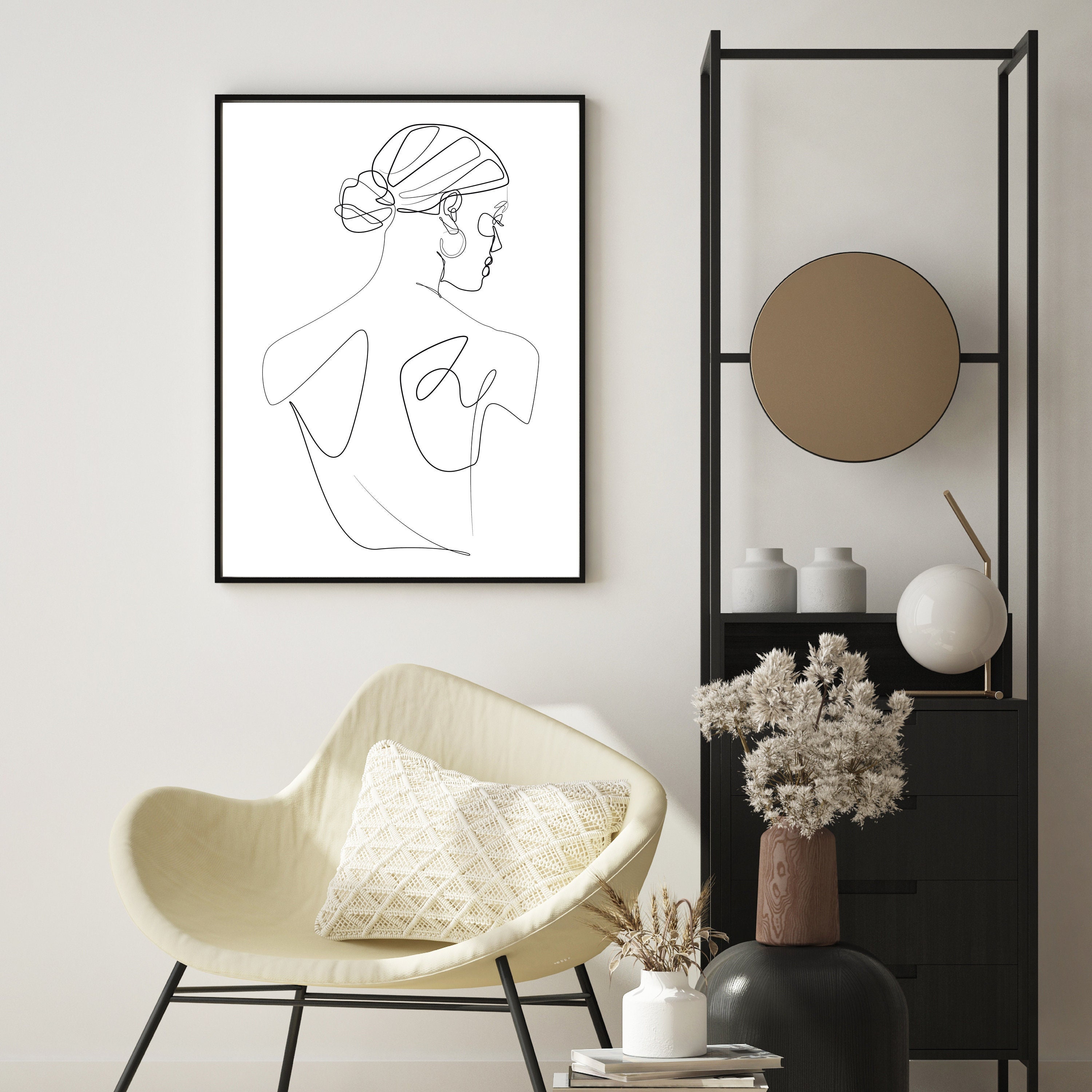Line Art Prints Line Drawing Woman Line Art Line Drawing | Etsy UK
