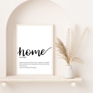 Home Definition Print, Home Inspirational Home Quote Print, Home Wall ...