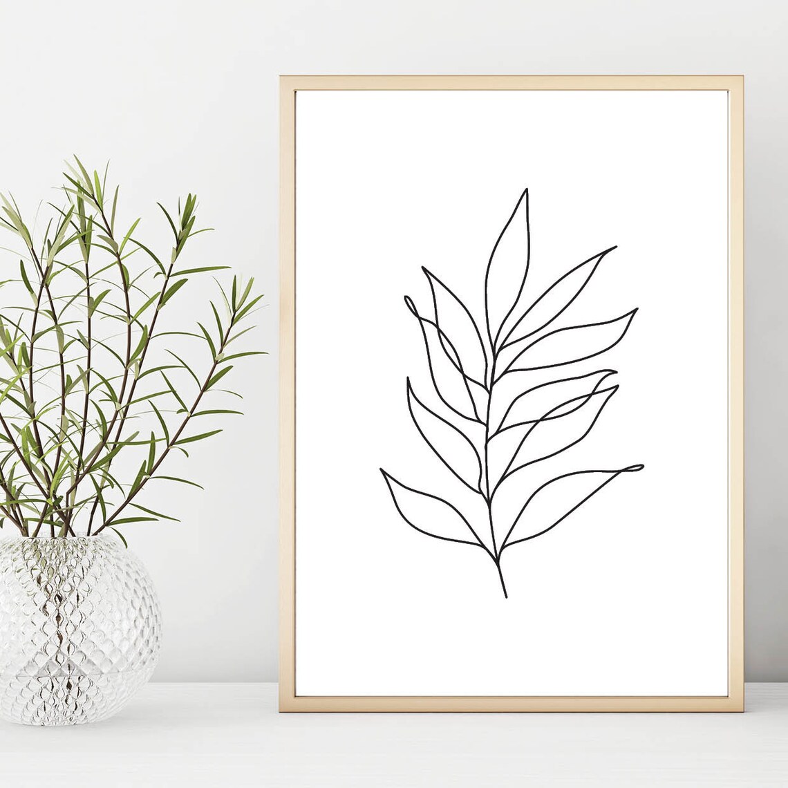 Leaf Line Art Print Leaf Line Drawing Leaf Print Leaf Line | Etsy UK