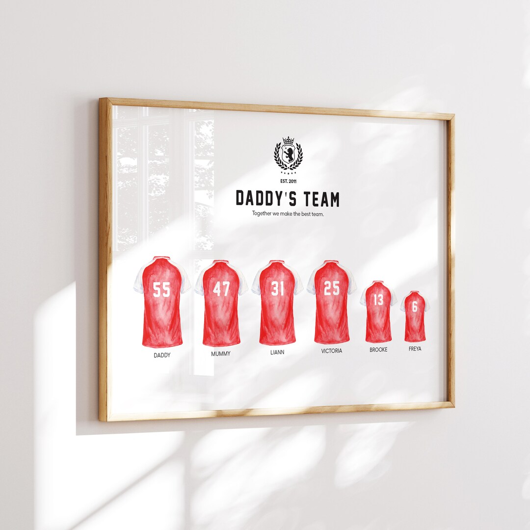 Football Shirt Print - Family Custom Family Football Print, Fathers Day ...