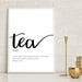 Tea Definition Print Kitchen Definition Print Tea Sign Tea - Etsy