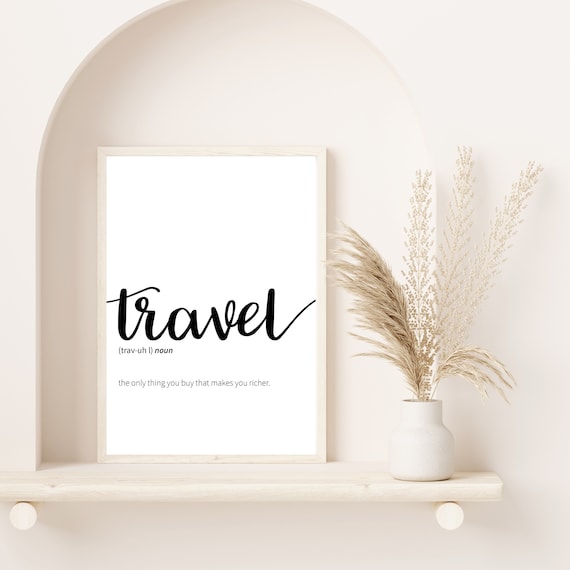 Travel Dictionary Definition Travel Inspirational Poster - Etsy UK