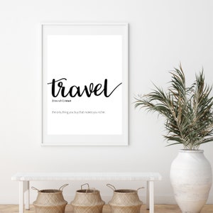 Travel Dictionary Definition Travel Inspirational Poster - Etsy