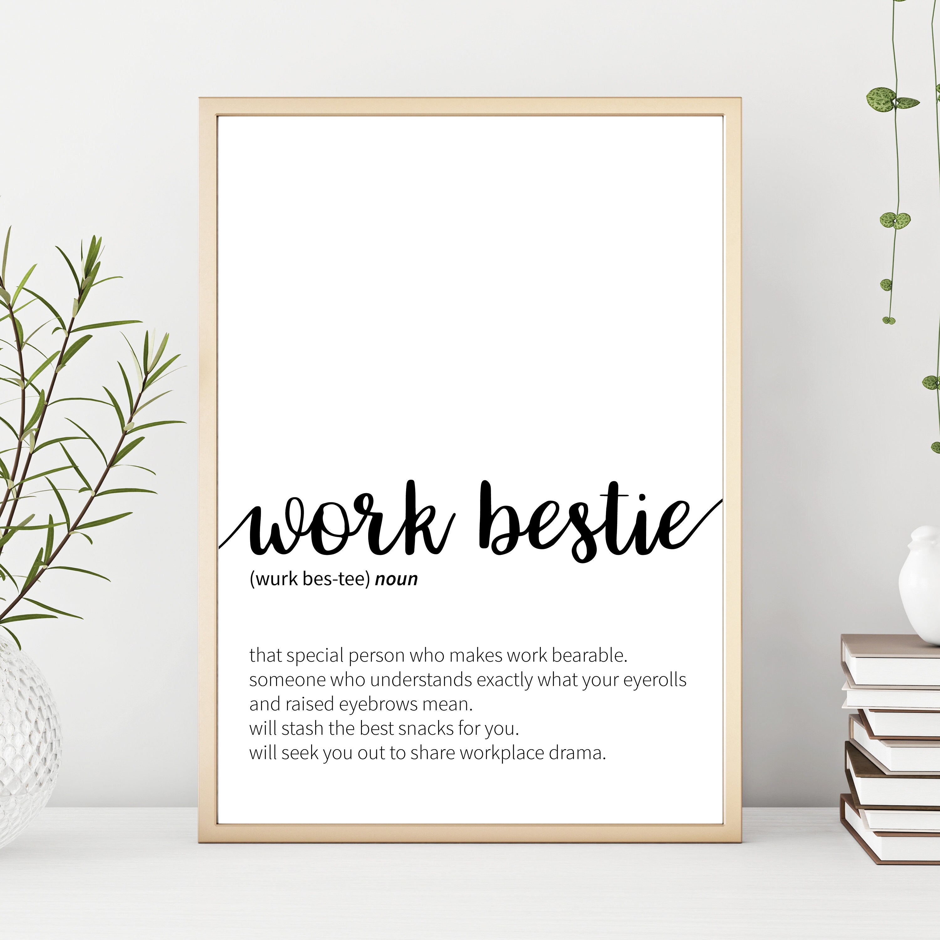 Work Bestie Definition Print Work Friend Gifts Work Birthday - Etsy UK