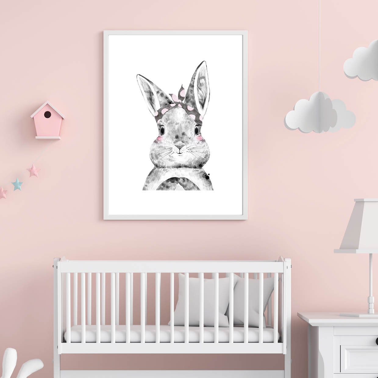 Bunny Rabbit Nursery Print Nursery Wall Art Animal Prints | Etsy