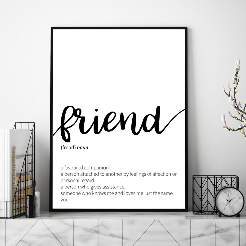 Friend Definition Print Gift for Friend Friendship Print - Etsy