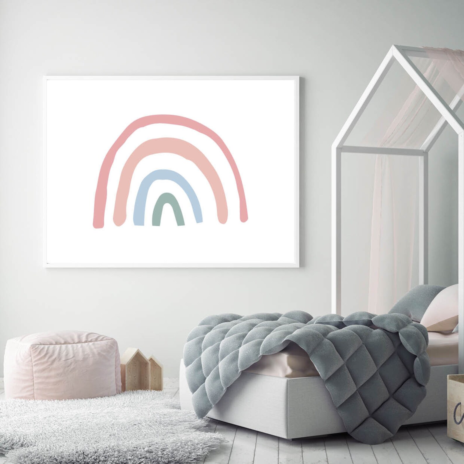 Rainbow Nursery Wall Art Prints Rainbow Prints Rainbow Boho - Etsy