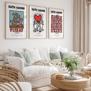 Keith Haring Prints Set of 3, Wall Art Prints, Gallery Wall Set, Pop ...