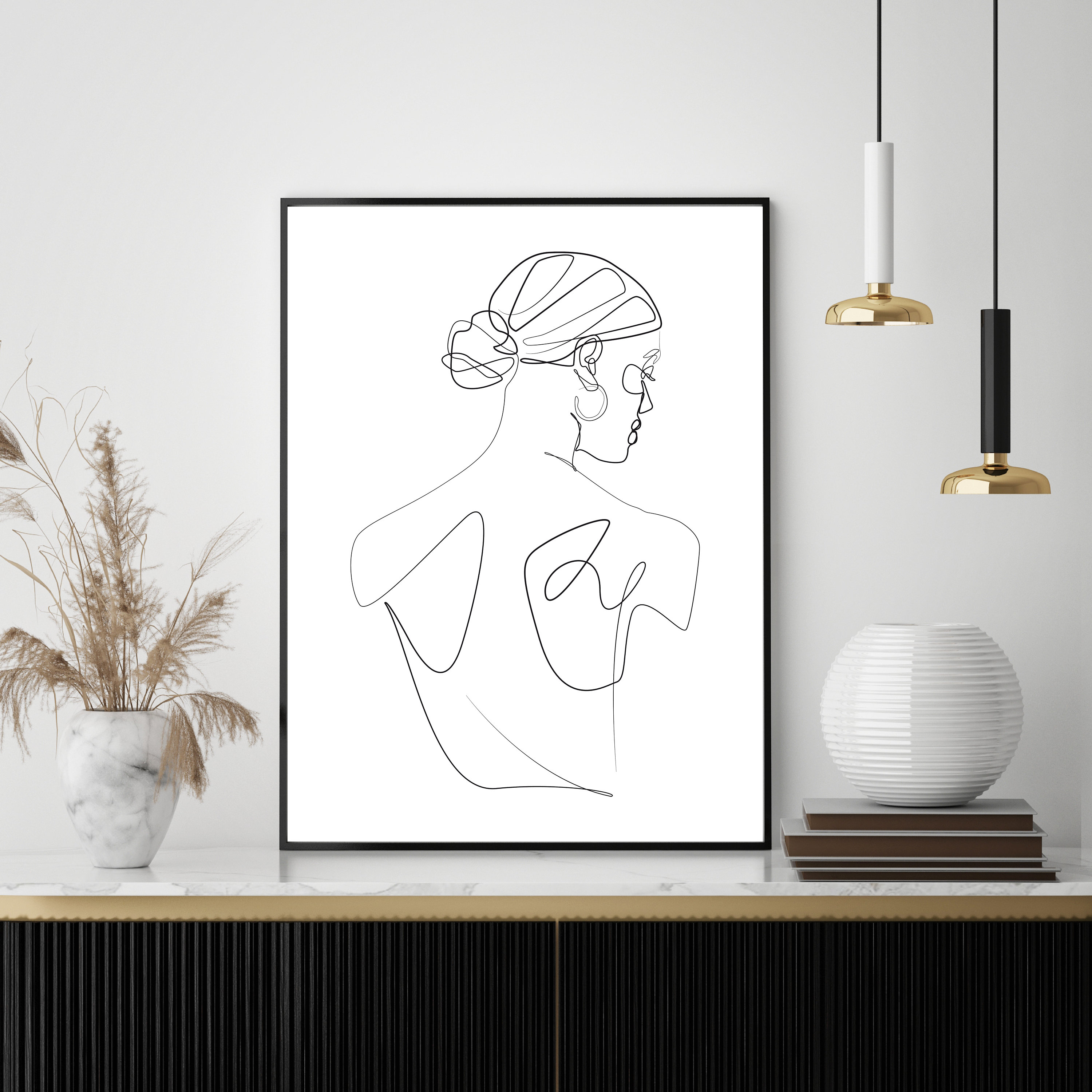 Line Art Prints Line Drawing Woman Line Art Line Drawing | Etsy UK