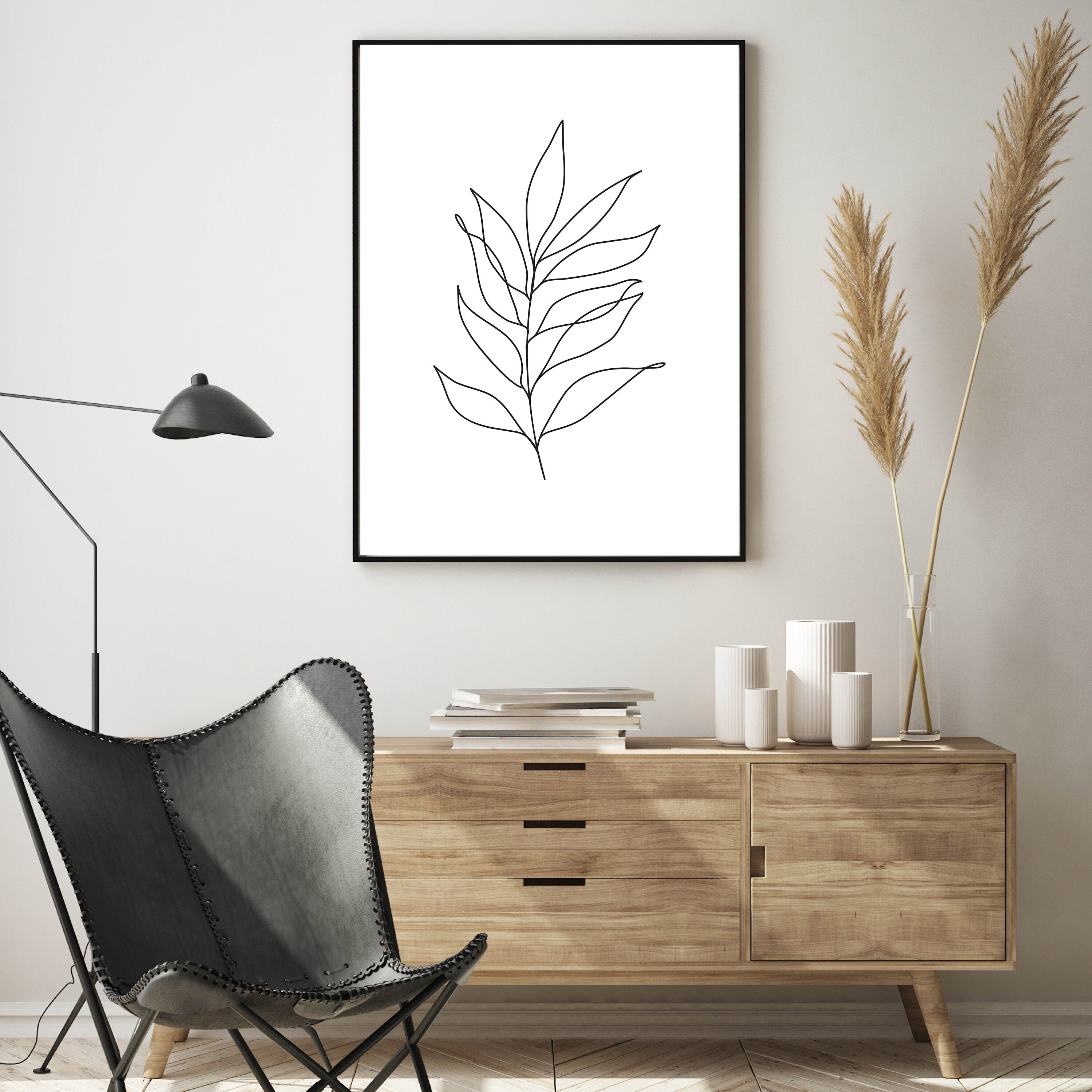 Leaf Line Art Print Leaf Line Drawing Leaf Print Leaf Line - Etsy UK