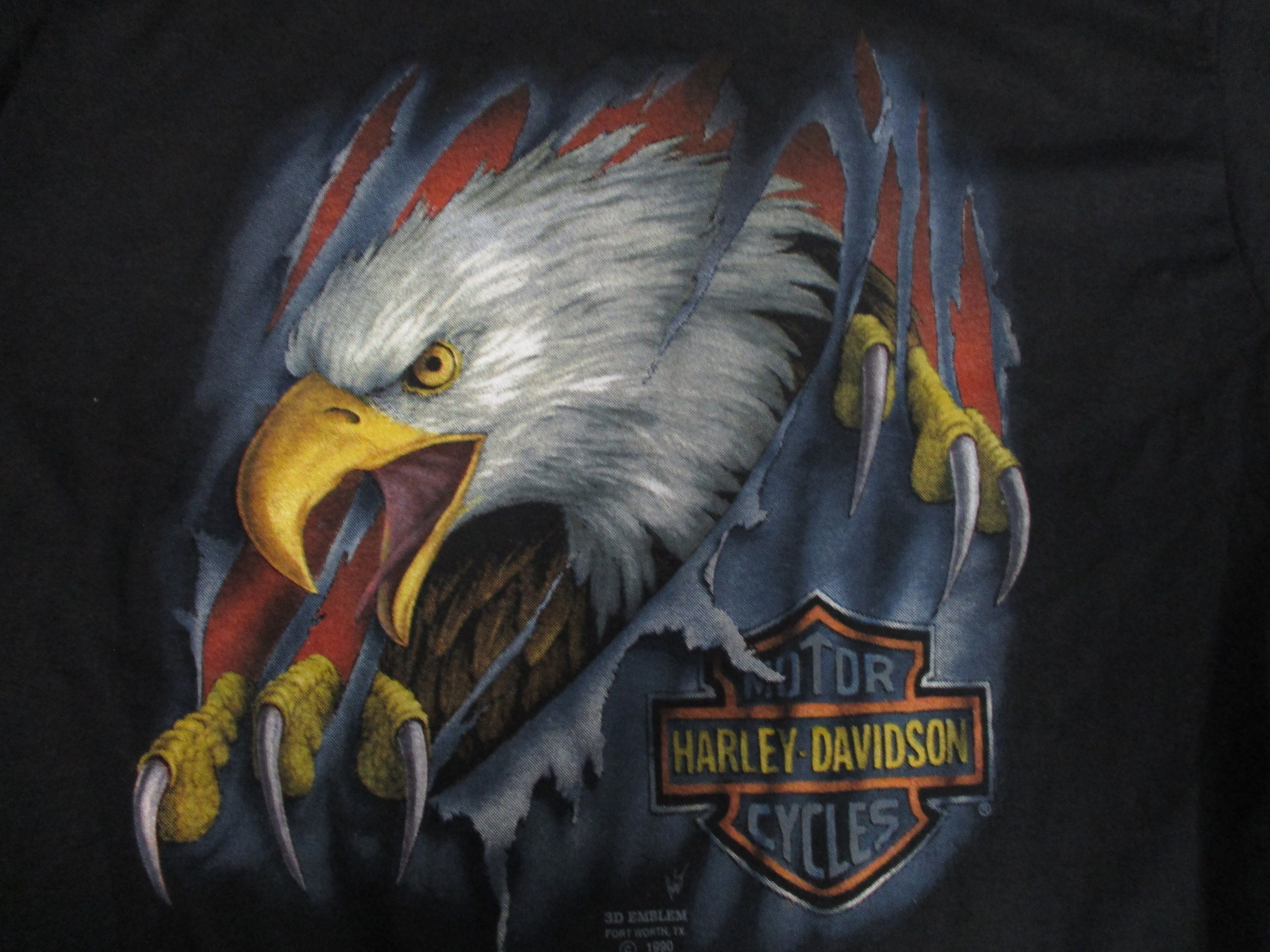 Vintage Harley Davidson T Shirt Eagle Claw Shred Emblem Harley Davidson ...