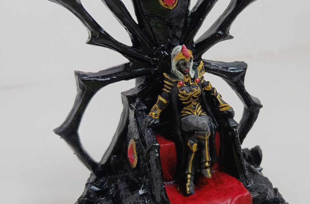Miniature Drow on Throne for Dungeons & Dragons Hand Painted - Etsy