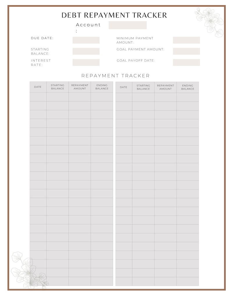 Debt Repayment Tracker, Debt Snowball Tracker,debt Free Planner, Debt ...