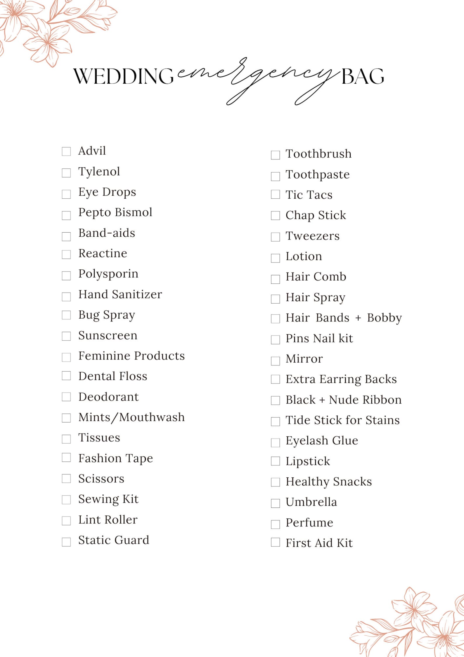 Wedding Planning Checklist, Wedding To-do List, Wedding Preparation ...