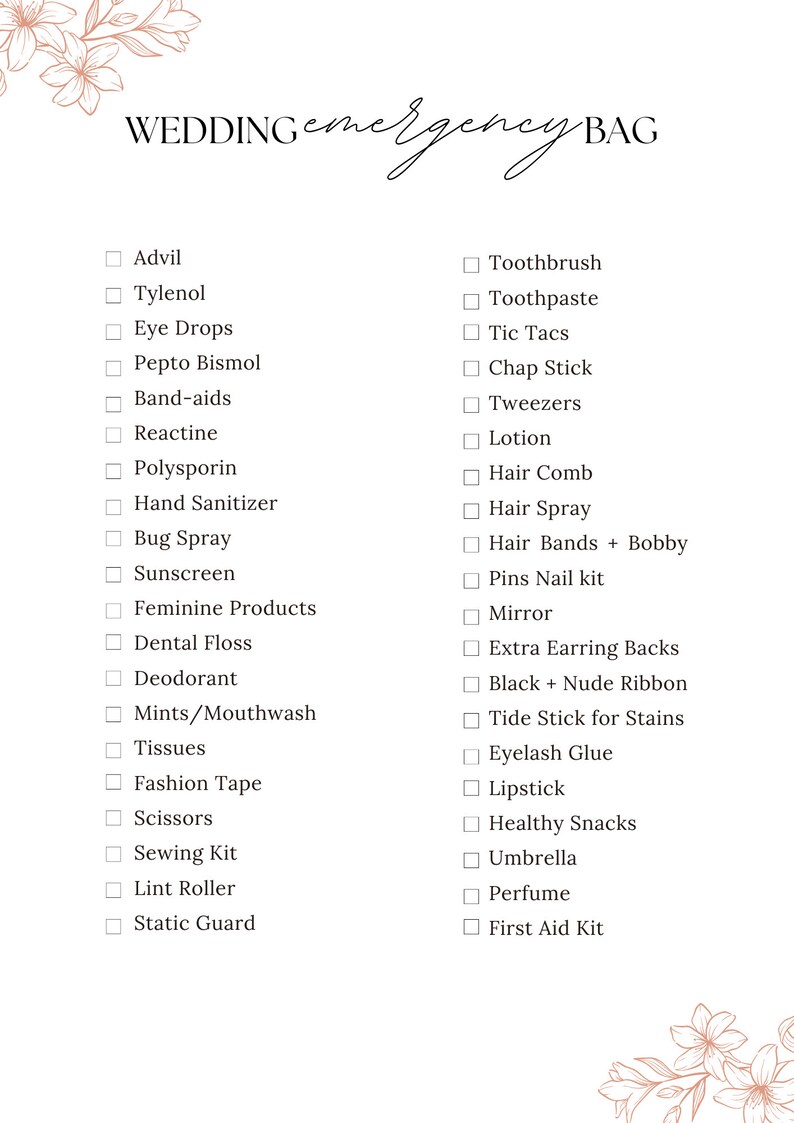 Wedding Planning Checklist, Wedding To-do List, Wedding Preparation ...