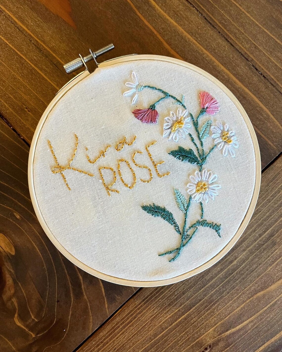 Personalized Hand Embroidery Hoop, Custom Baby Girl Embroidery, Birth ...