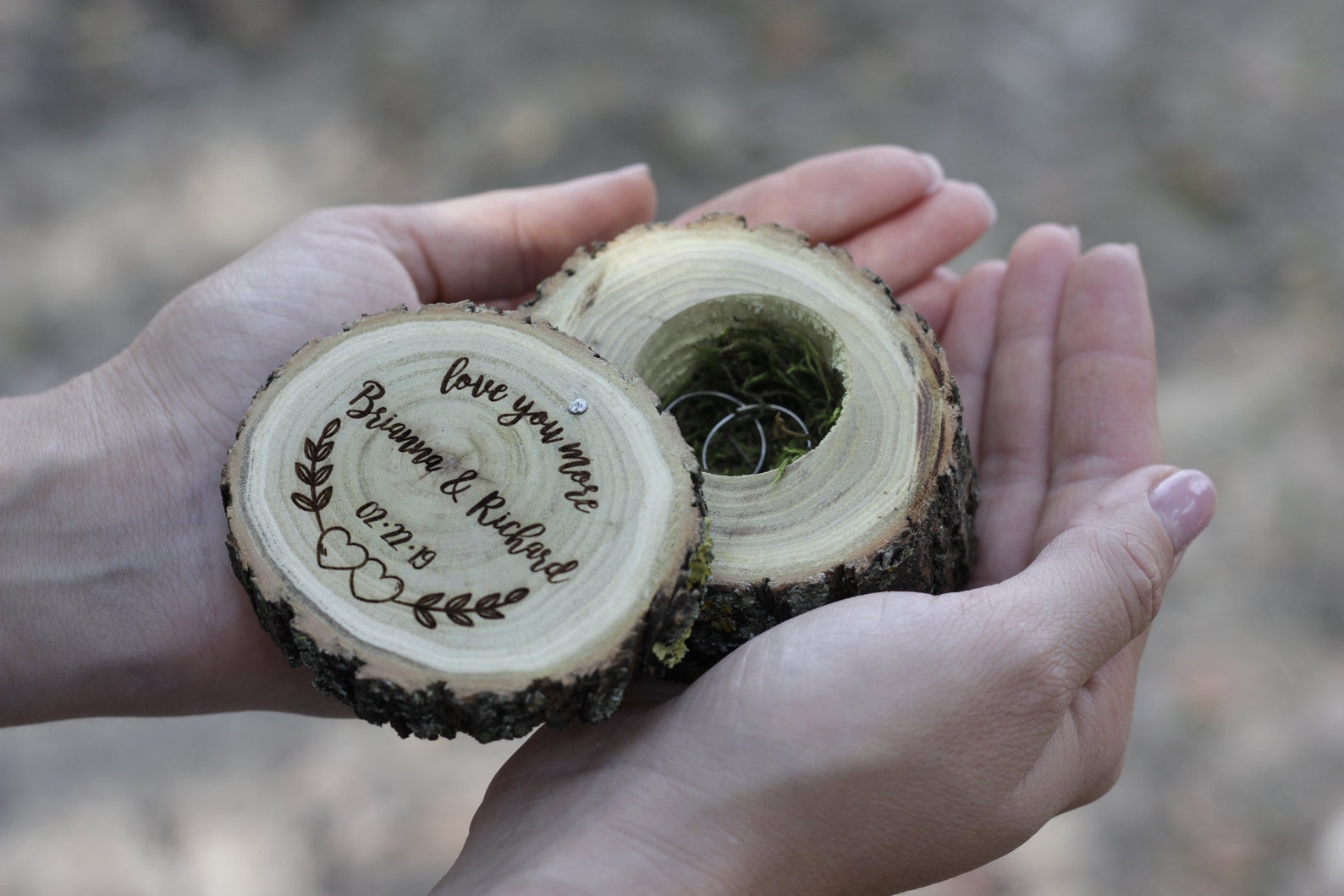 Personalized Rustic Ring Box Engraving ring box wedding ring | Etsy