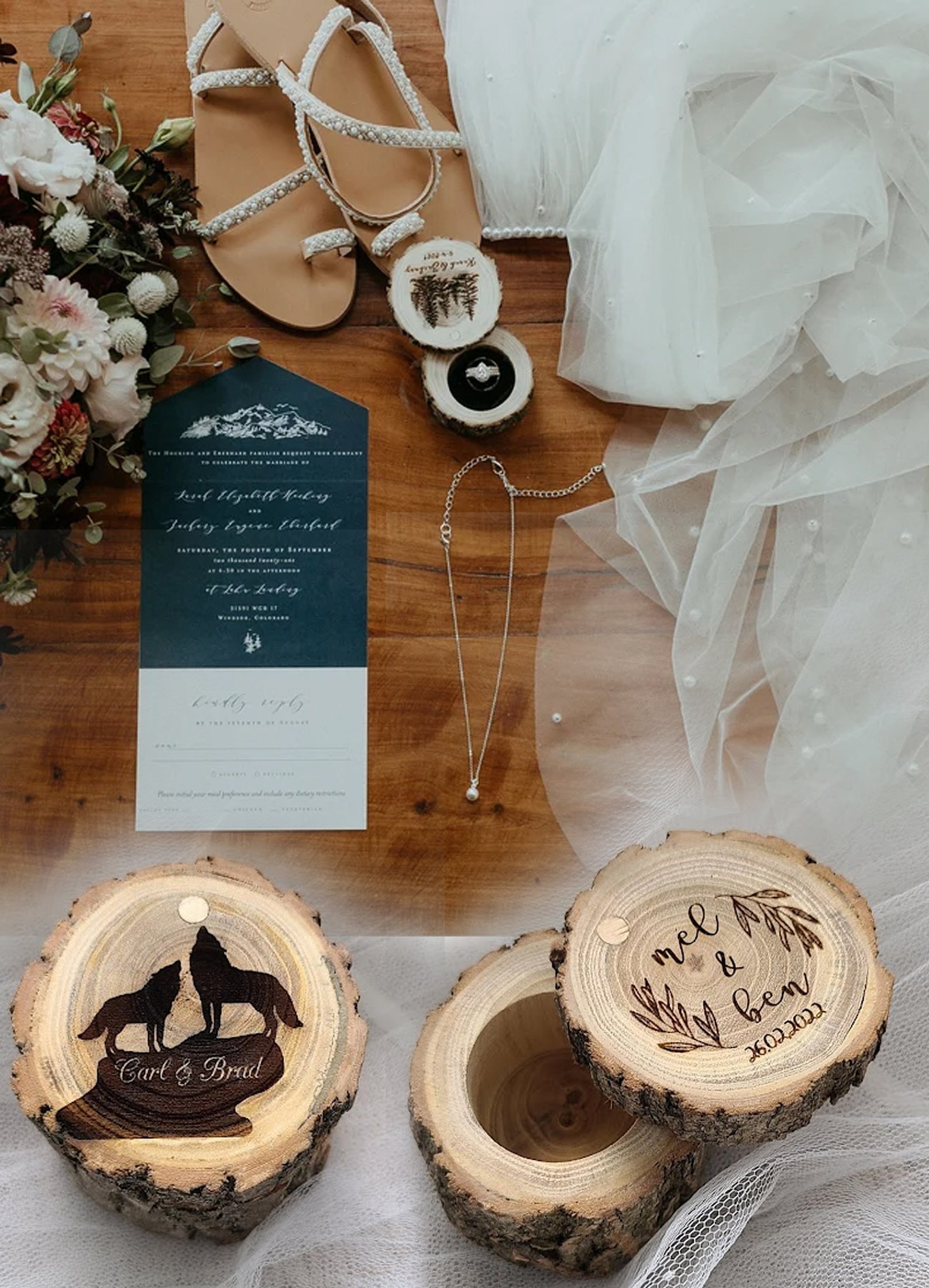 Personalized Rustic Ring Box Engraving Ring Box Wedding Ring - Etsy