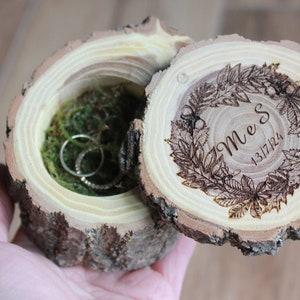 Personalized Rustic Wood Ring Box: Engraved Wedding Keepsake - Etsy