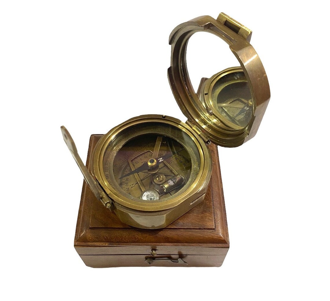 Royal Navy Solid Brunton Compass With Box 3 Inch Maritime Nautical ...