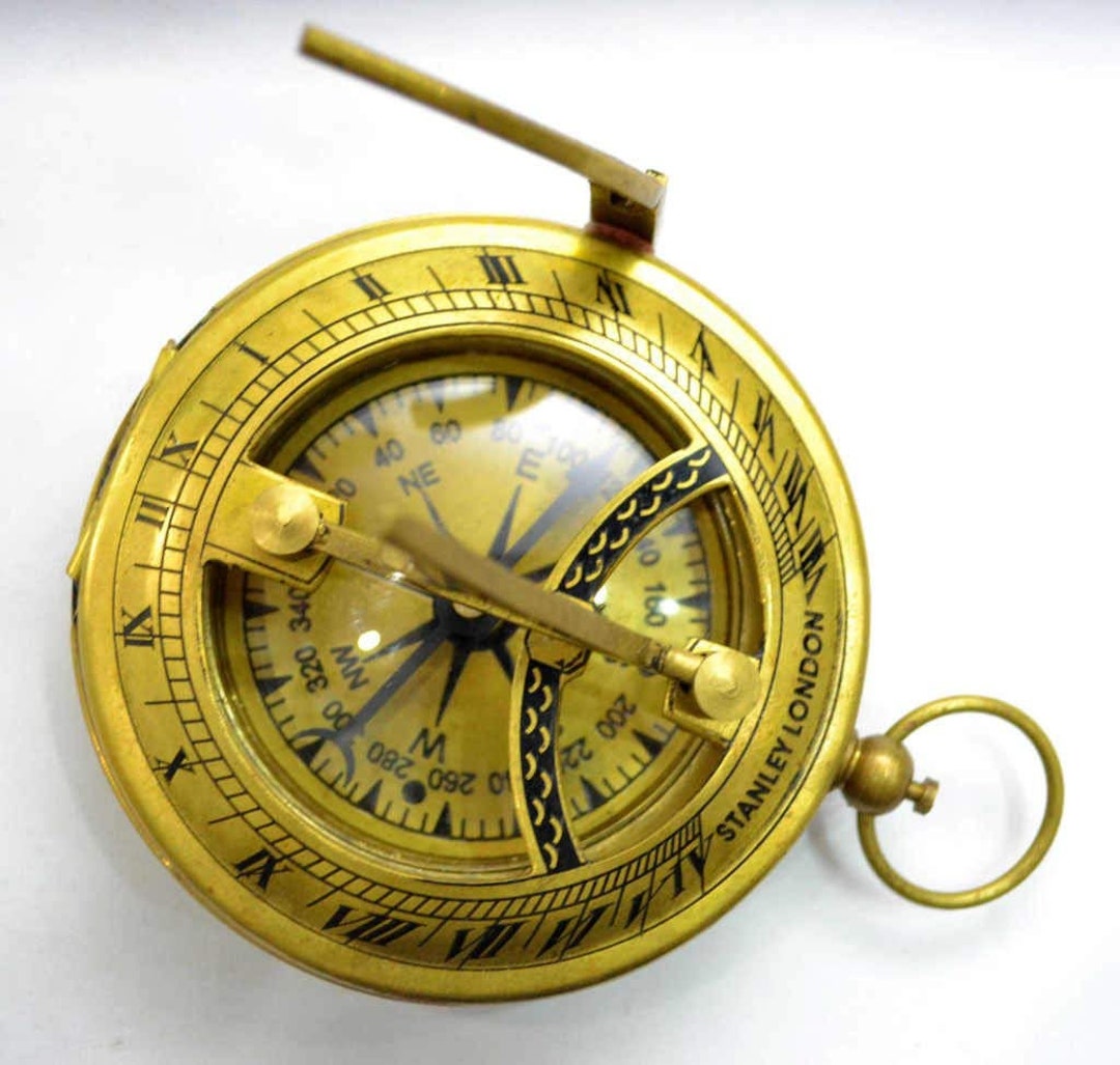 Compass Brass Sundial Compass Personalized Working Compass Engraved ...