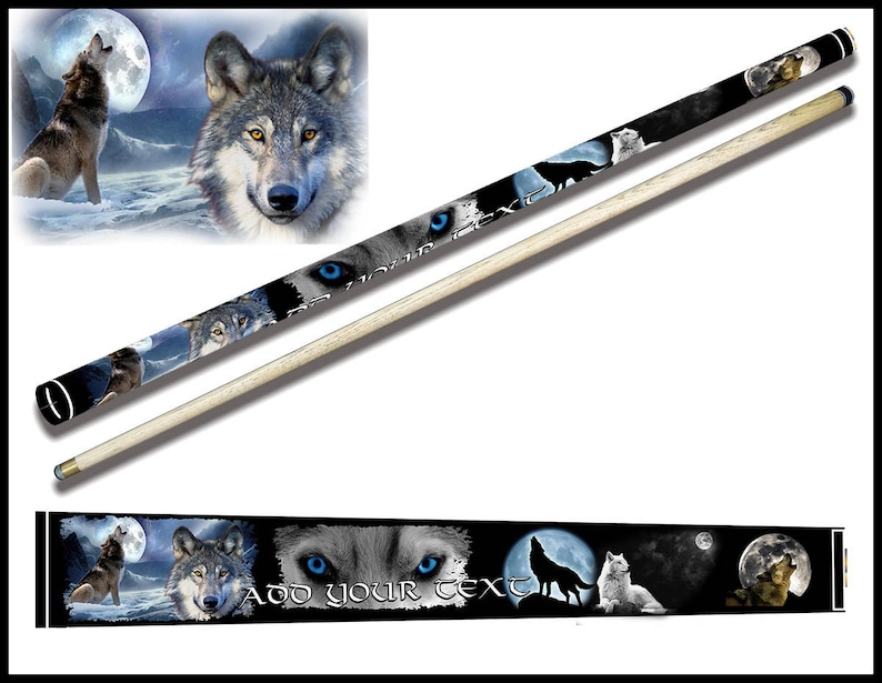 SPIRITUAL WOLF Ash Pool Cue - Made to Order - Add Your Text - Etsy UK