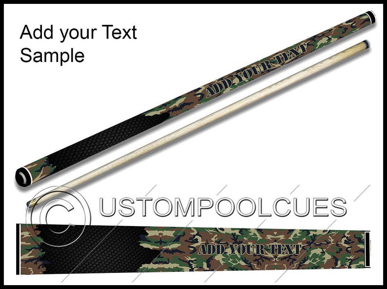 ARMY CAMO Ash Pool Cue Made to Order Add Your Text - Etsy