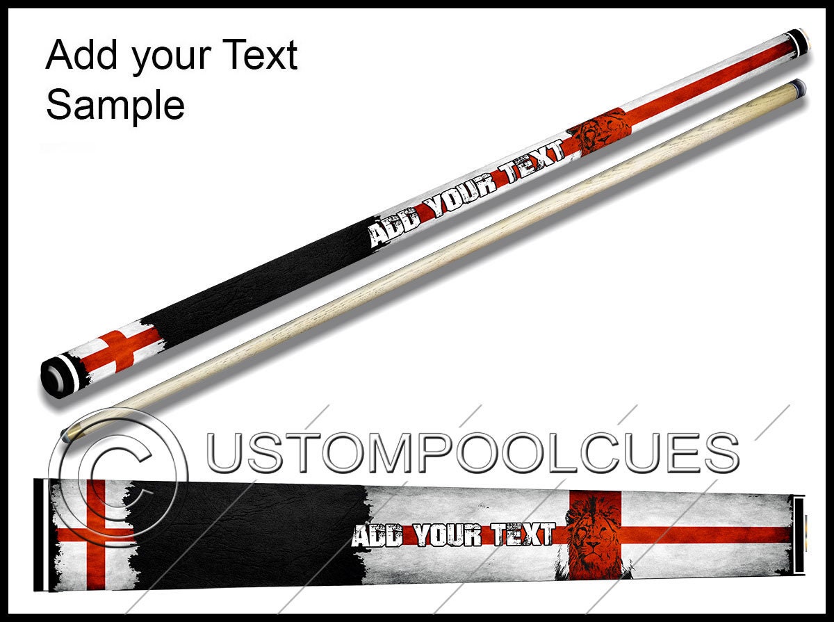 ENGLISH LION FLAG Ash Pool Cue Made to Order Add Your Text - Etsy