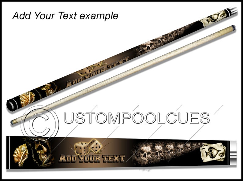 GRIM REAPER POKER Ash Pool Cue - Made to Order - Add Your Text - Etsy