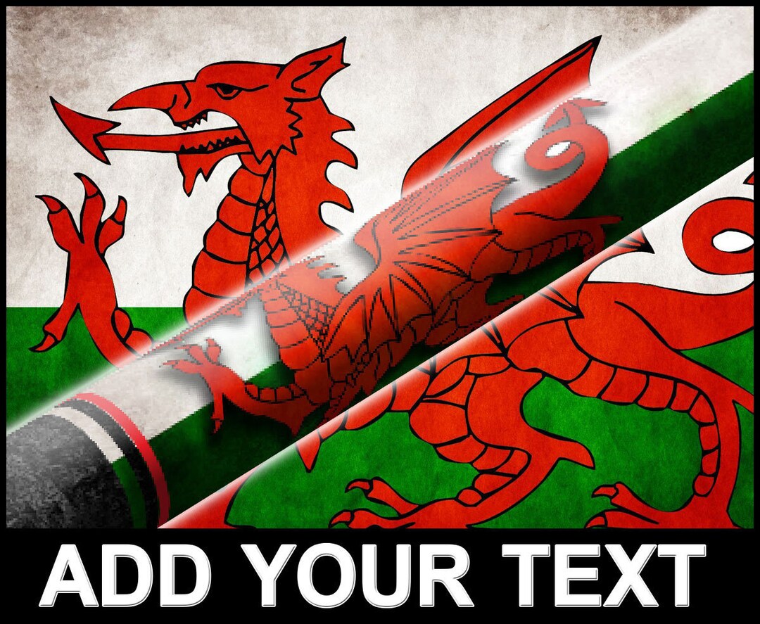 WELSH FLAG Ash Pool Cue - Made to Order - Add Your Text - WALES - Etsy