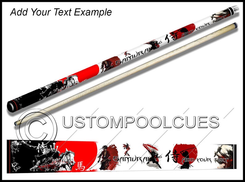 JAPAN SAMURAI Ash Pool Cue Made to Order Add Your Text | Etsy