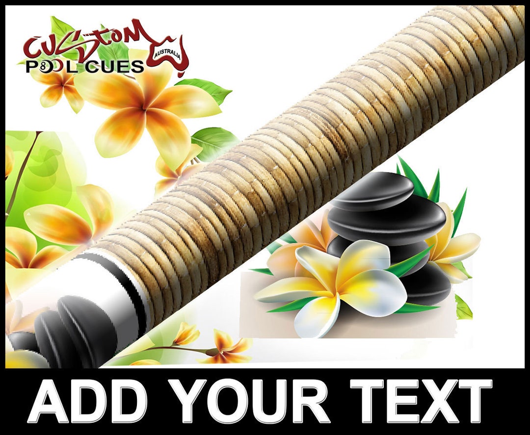 FRANGIPANI - TROPICAL Ash Pool Cue - Made to Order - Add Your Text - Etsy