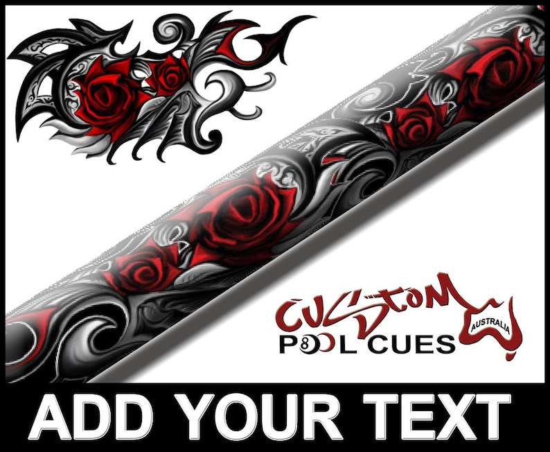 ROSE TATTOO Ash Pool Cue Made to Order Add Your Text - Etsy Australia
