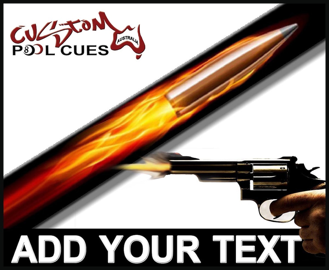 GUN SHOT Ash Pool Cue - Made to Order - Add Your Text - Etsy